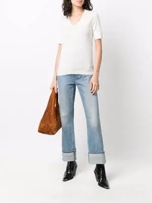 LISKA Round-neck Knitted Top - White