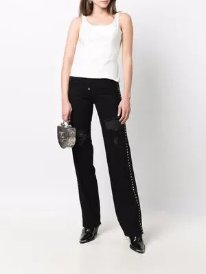 Philipp Plein Crystal-embellished Straight-leg Jeans