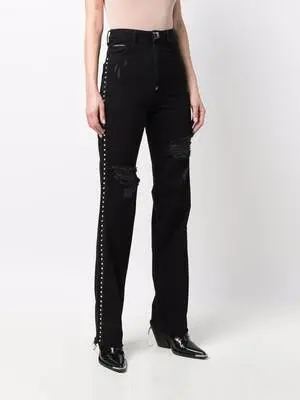 Philipp Plein Crystal-embellished Straight-leg Jeans