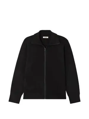 Sandro Zip-up Wool Blend High Neck Cardigan - Black