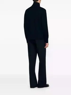 Sandro Zip-up Wool Blend High Neck Cardigan - Black