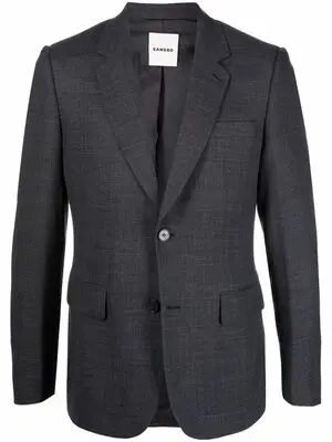 Sandro Wool Suit Jacket - Grey