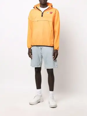 Play Comme Des Garcon X K-way Pullover Hooded Jacket - Orange