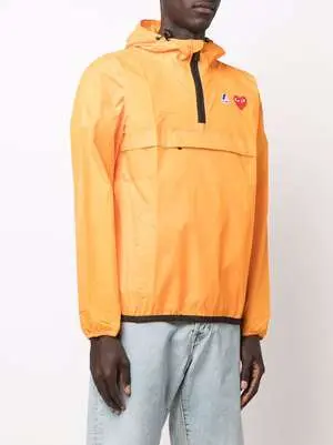 Play Comme Des Garcon X K-way Pullover Hooded Jacket - Orange