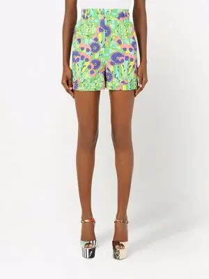 Dolce & Gabbana Floral-print High-waisted Shorts