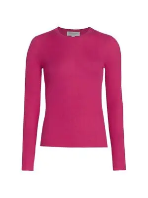 Michael Kors Hutton Ribbed Cashmere Sweater Fuchsia