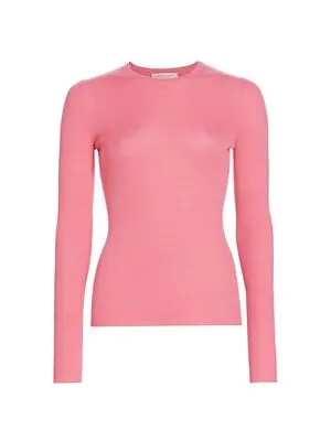 Michael Kors Hutton Ribbed Cashmere Sweater Geranium