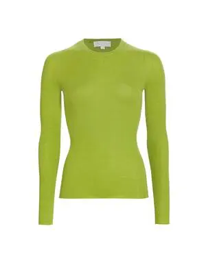 Michael Kors Hutton Ribbed Cashmere Sweater Lime