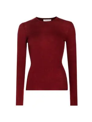 Michael Kors Hutton Ribbed Cashmere Sweater Merlot