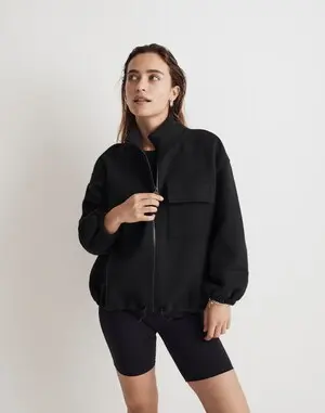 Madewell Quilted Jacquard Zip Jacket - True Black