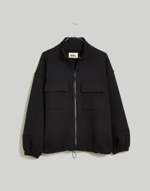 Madewell Quilted Jacquard Zip Jacket - True Black