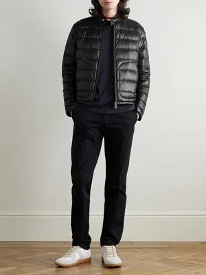 Moncler Acorus Logo-appliquéd Quilted Glossed-shell Down Jacket - Black