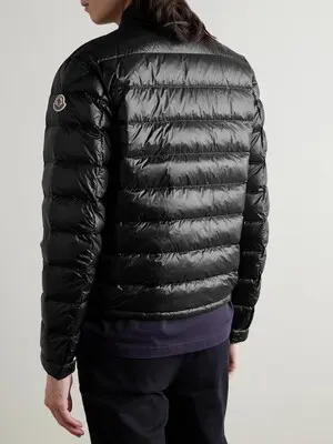 Moncler Acorus Logo-appliquéd Quilted Glossed-shell Down Jacket - Black