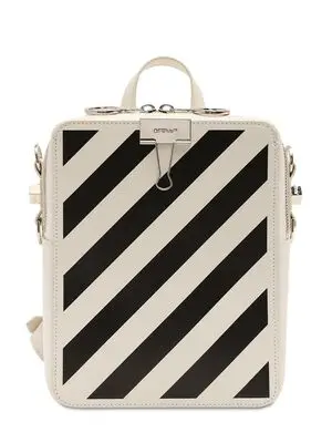 Off-White Diag Binder Leather Backpack White,black