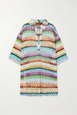Missoni Mare Striped Crochet-knit Kaftan