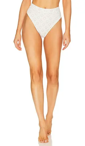 Tularosa Aluka High Waist Bikini Bottom - White