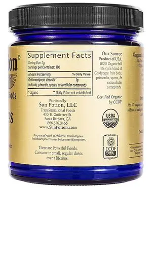 SUN POTION Cordyceps Active Adaptogen Mushroom Powder