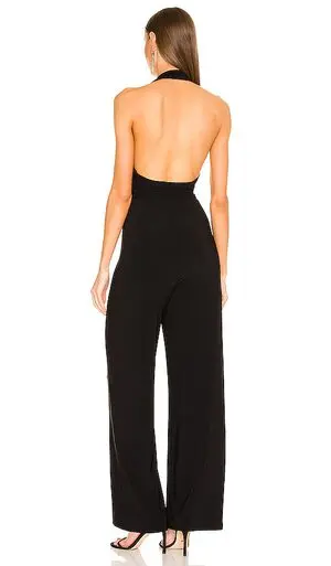 Norma Kamali Halter Wrap Straight Leg Jumpsuit