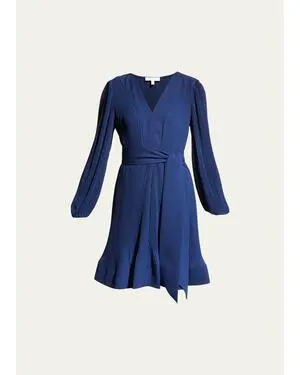 MILLY Liv Pleated Dress - Navy