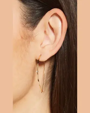 Lana Jewelry 14k Diamond Hoop Earrings - Gold
