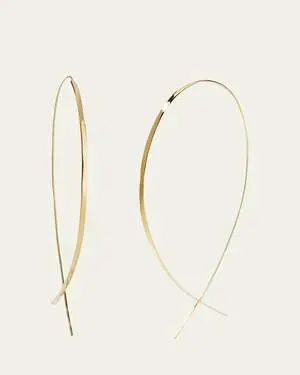 Lana Jewelry Flat 14k Upside Down Hoop Earrings - Yellow Gold