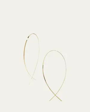 Lana Jewelry Flat 14k Upside Down Hoop Earrings