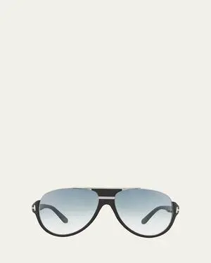 TOM FORD Dimitry Half-rim Aviator Sunglasses - Black