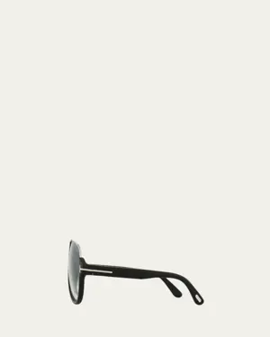 TOM FORD Dimitry Half-rim Aviator Sunglasses - Black