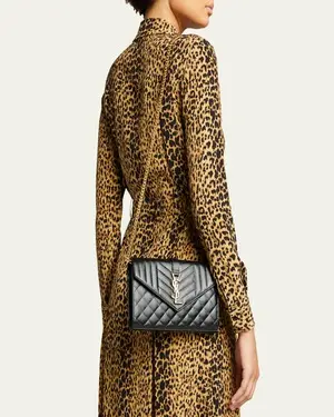 Saint Laurent Envelope Triquilt Wallet-on-chain - Black