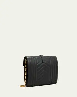 Saint Laurent Envelope Triquilt Wallet-on-chain - Black