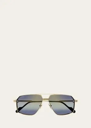 Cartier Cartier Metal Aviator Sunglasses 007 Smooth Golden