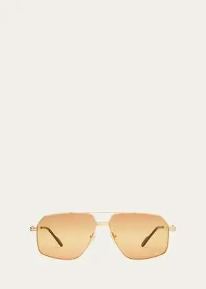 Cartier Cartier Metal Aviator Sunglasses 008 Smooth Golden