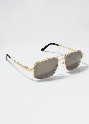 Cartier Cartier Metal Aviator Sunglasses Brushed Golden
