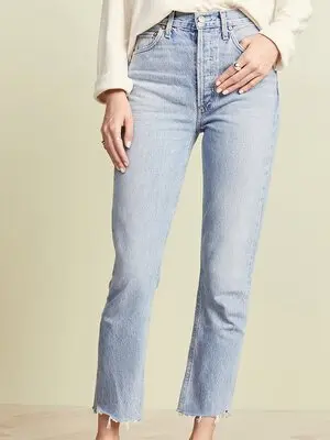 AGOLDE - AGOLDE Riley Straight Crop Jeans Zephyr Wash
