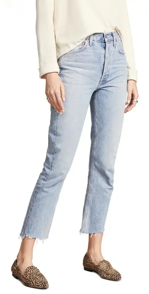 AGOLDE - AGOLDE Riley Straight Crop Jeans Zephyr Wash