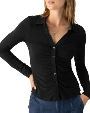 Sanctuary Dreamgirl Ruched Knit Shirt