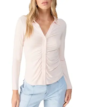 Sanctuary Dreamgirl Ruched Knit Shirt
