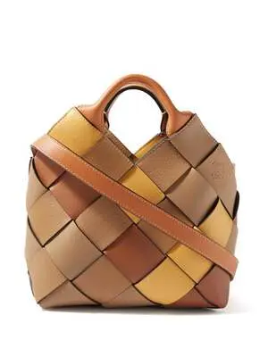 Loewe Loewe - Surplus Small Woven-leather Bag - Womens - Tan Multi - Tan Multi