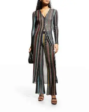 Missoni Metallic Striped Paillette Long Cardigan - Multicolor