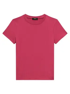 Theory Tiny Tee Cotton T-shirt Deep Rose
