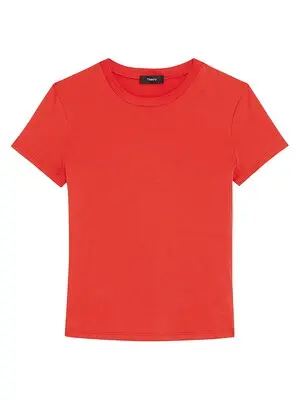Theory Tiny Tee Cotton T-shirt Geranium