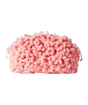 Bottega Veneta The Pouch Mini Chenille Clutch Pink