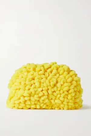 Bottega Veneta The Pouch Mini Chenille Clutch Yellow