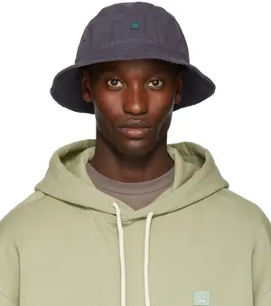 Acne Studios Acne Studios Embroidered Logo Bucket Hat - 135 Indigo Blue
