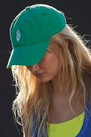 Free People Embroidered Logo Baseball Cap - Kelly Green