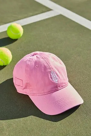 Free People Embroidered Logo Baseball Cap Pink Lemonade