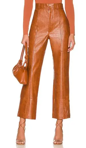 Women's Leather Tan Pants
