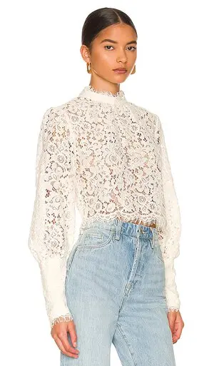 Bardot Georgia Lace Top - Oyster