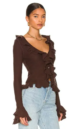 Lpa Ruffle Sweater Cardigan
