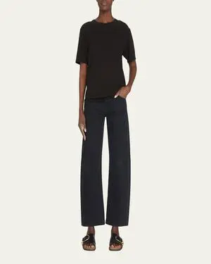 Khaite Mae Short Sleeve T-shirt - Black